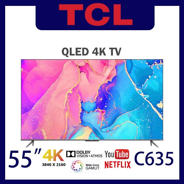 TCL - 55C635 55吋 4K超高清量子點Google 智能電視 TV C635 - 力添數碼