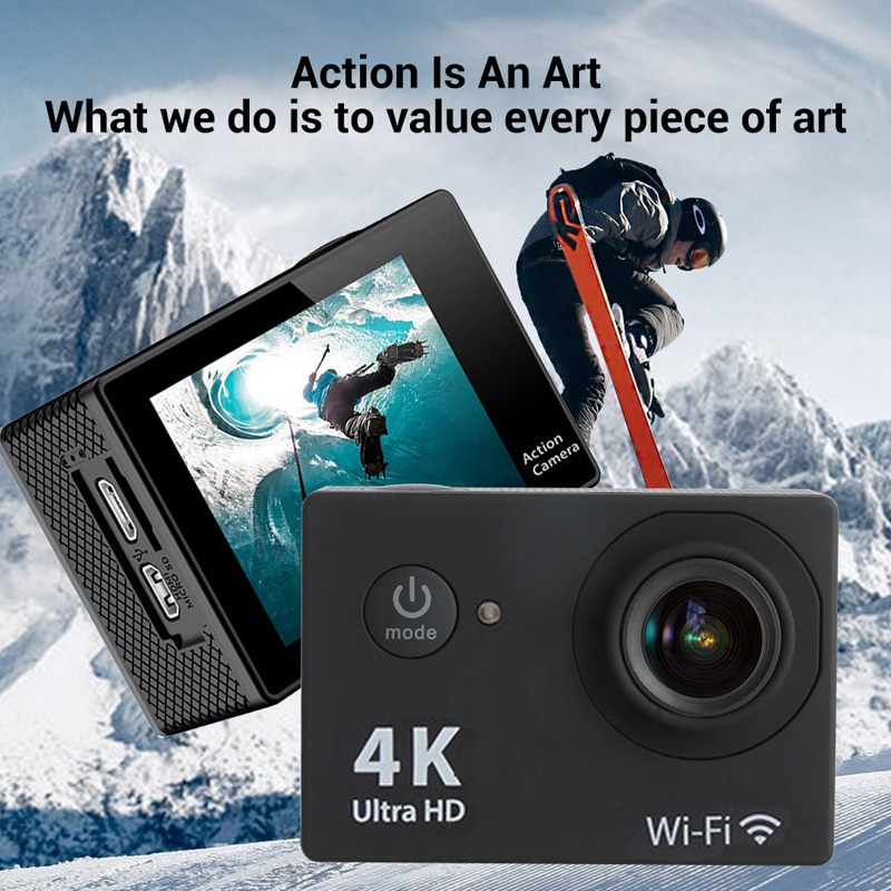 4k HD Mini Action Camera 2.0” Screen WiFi Remote Control Sport Camera ...
