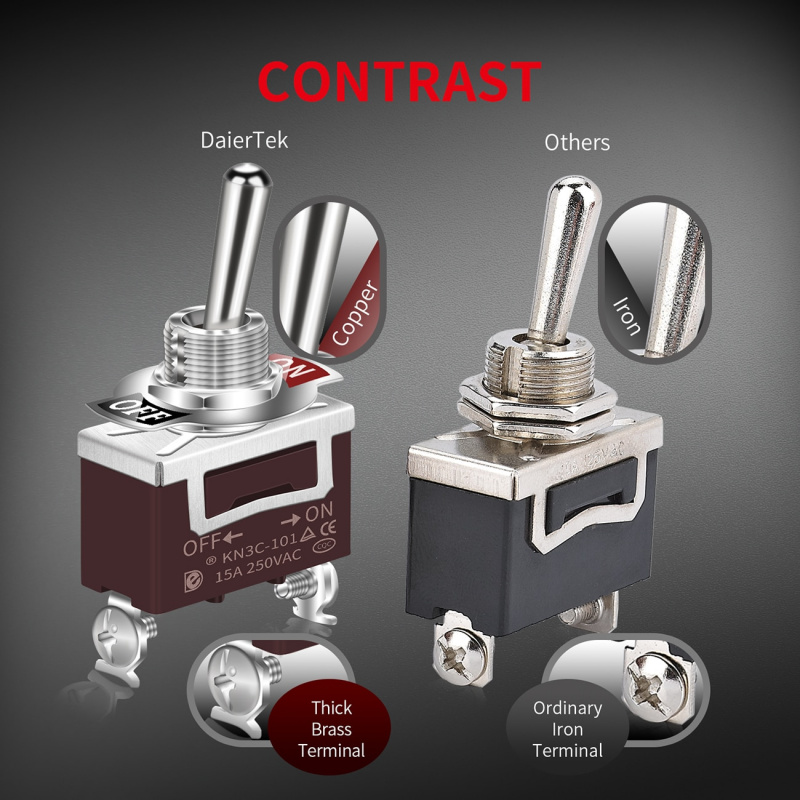 5PCS ON OFF Toggle Switch 2 Position SPST 防水撥動開關 250V 30A 2 Pin Heavy ...