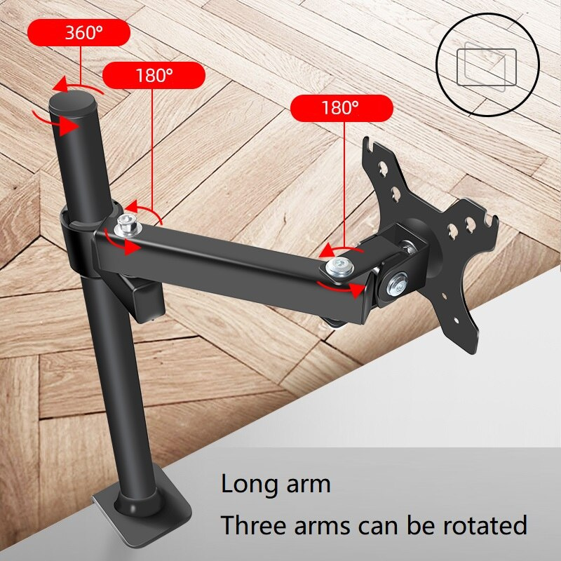 HILLPORT Fully Adjustable Single Arm LCD LED Monitor Stand Desk Mount ...