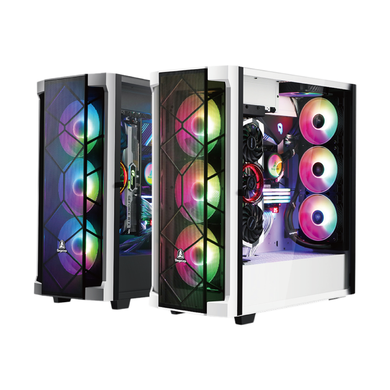 Segotep T1 Full-Tower E-ATX Gaming PC Case (Black/White) - 香港電競有限公司