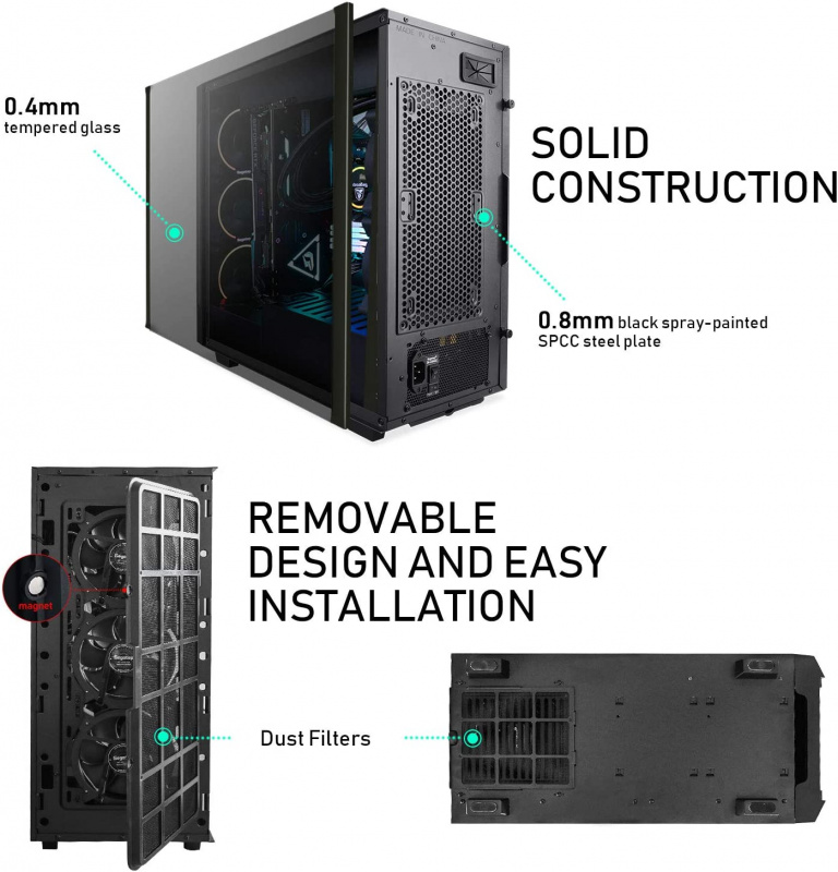 Segotep Phoenix ATX Black Mid Tower PC Gaming Computer Case - 香港電競有限公司