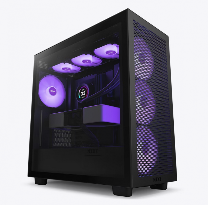 NZXT H7 Flow RGB ATX Mid-Tower with RGB Fans - Black - 樂天電腦 FreeCom ...