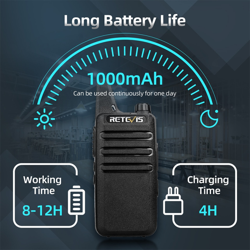 Retevis RT622 迷你對講機 4 件對講機 PMR446 FRS VOX 便攜式雙向廣播電台適用於餐廳酒店露營 - 豐盛數碼電器