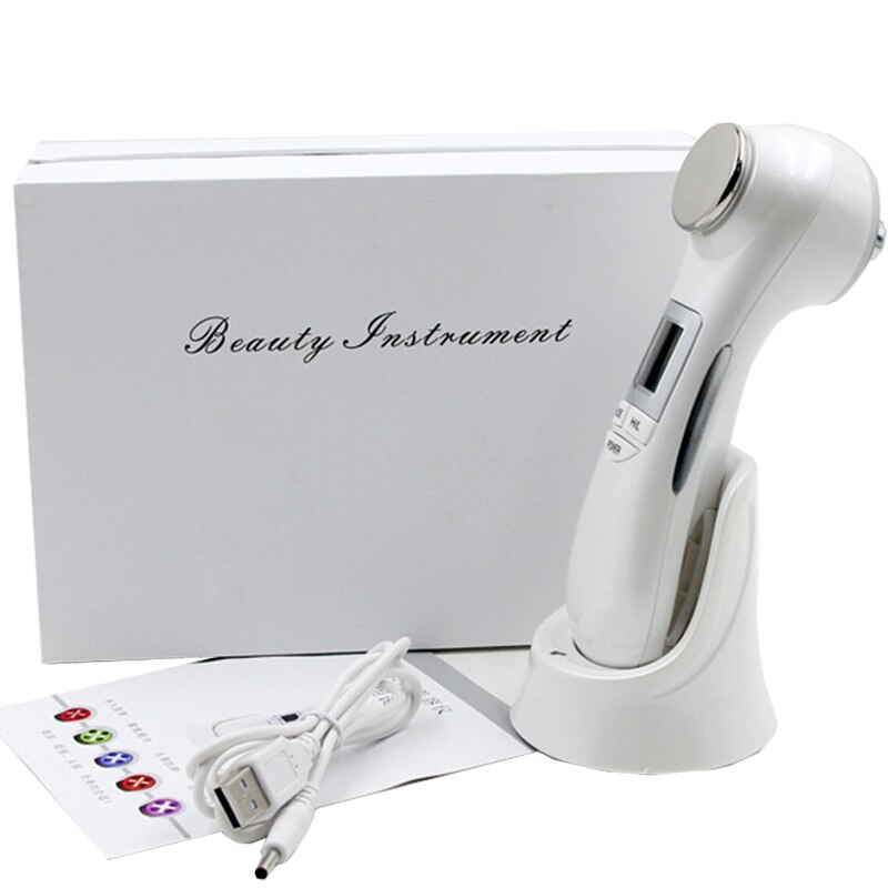 5 合 1 超聲波面部 RF EMS LED 光子嫩膚機面部皮膚提拉儀美塑療法離子療法美容按摩器 - 豐盛數碼電器