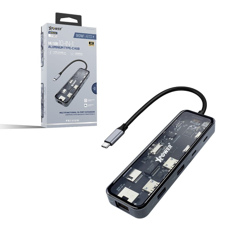 XPower HU10B 10合1 鋁合金 Type-C Hub - XPOWER International Trading Ltd
