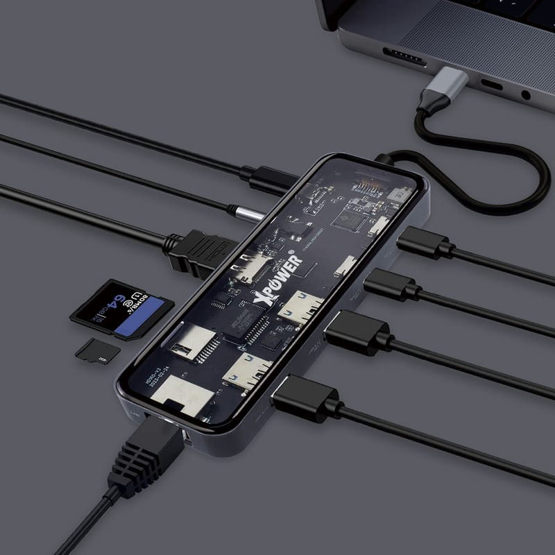 XPower HU10B 10合1 鋁合金 Type-C Hub - XPOWER International Trading Ltd