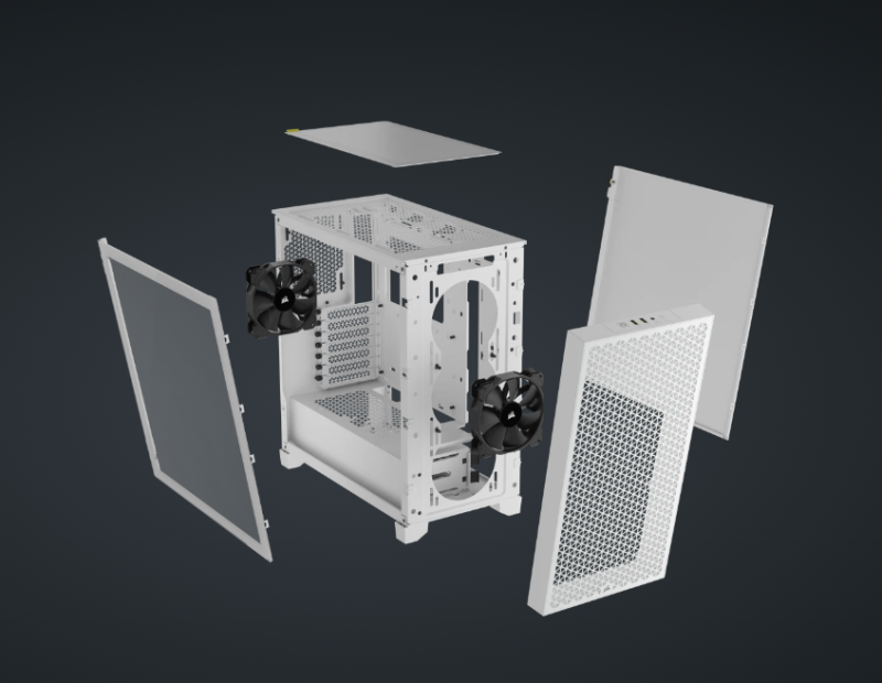 Corsair 3000D AIRFLOW Mid-Tower PC Case - White - 樂天電腦 FreeCom Computer