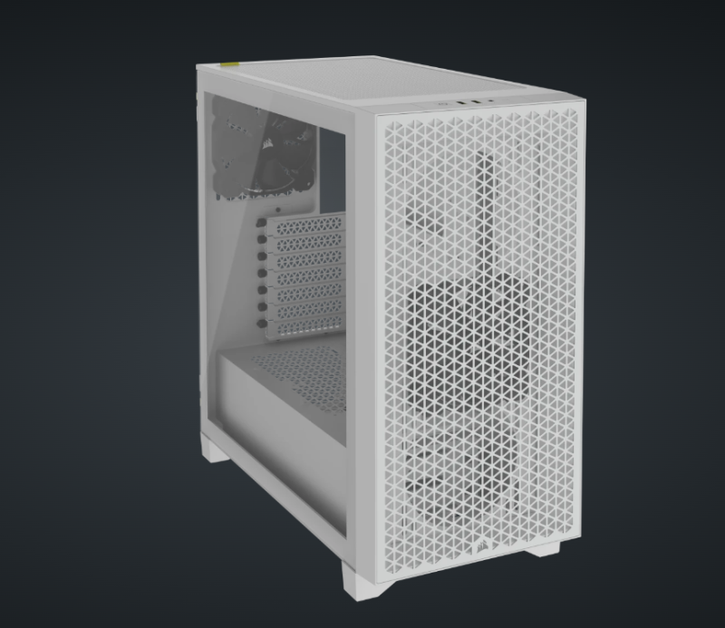 Corsair 3000D AIRFLOW Mid-Tower PC Case - White - 樂天電腦 FreeCom Computer