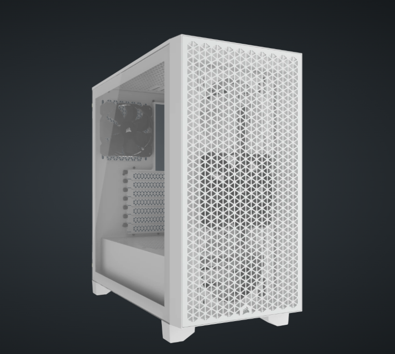 Corsair 3000D AIRFLOW Mid-Tower PC Case - White - 樂天電腦 FreeCom Computer