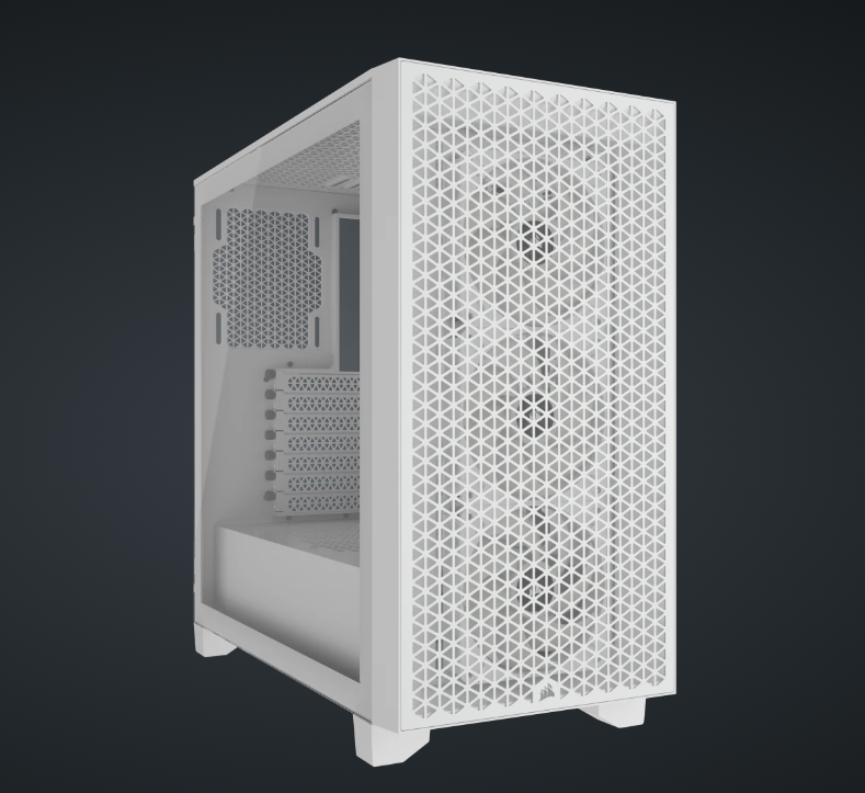Corsair 3000D RGB AIRFLOW Mid-Tower PC Case - White - 樂天電腦 FreeCom Computer