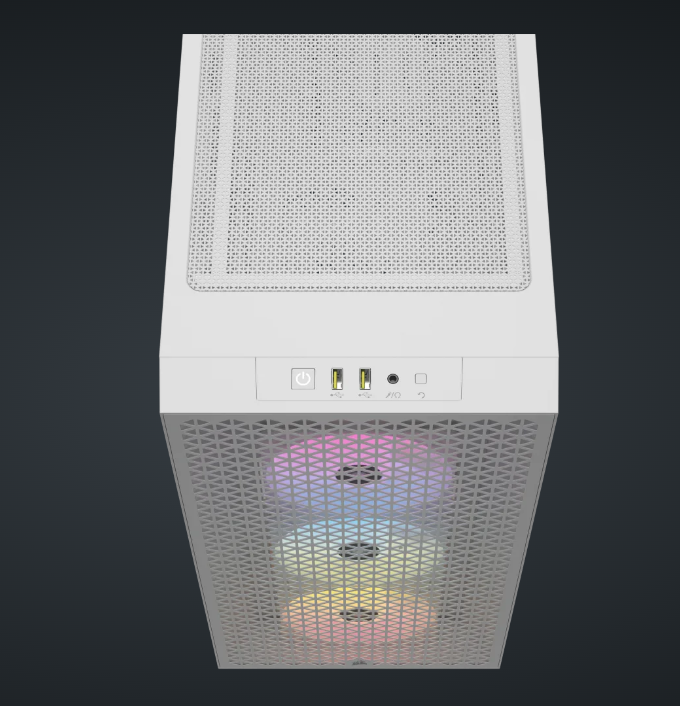 Corsair 3000D RGB AIRFLOW Mid-Tower PC Case - White - 樂天電腦 FreeCom Computer