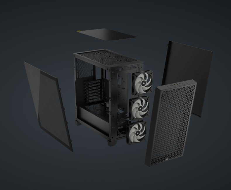 Corsair 3000D RGB AIRFLOW Mid-Tower PC Case - Black - 樂天電腦 FreeCom Computer