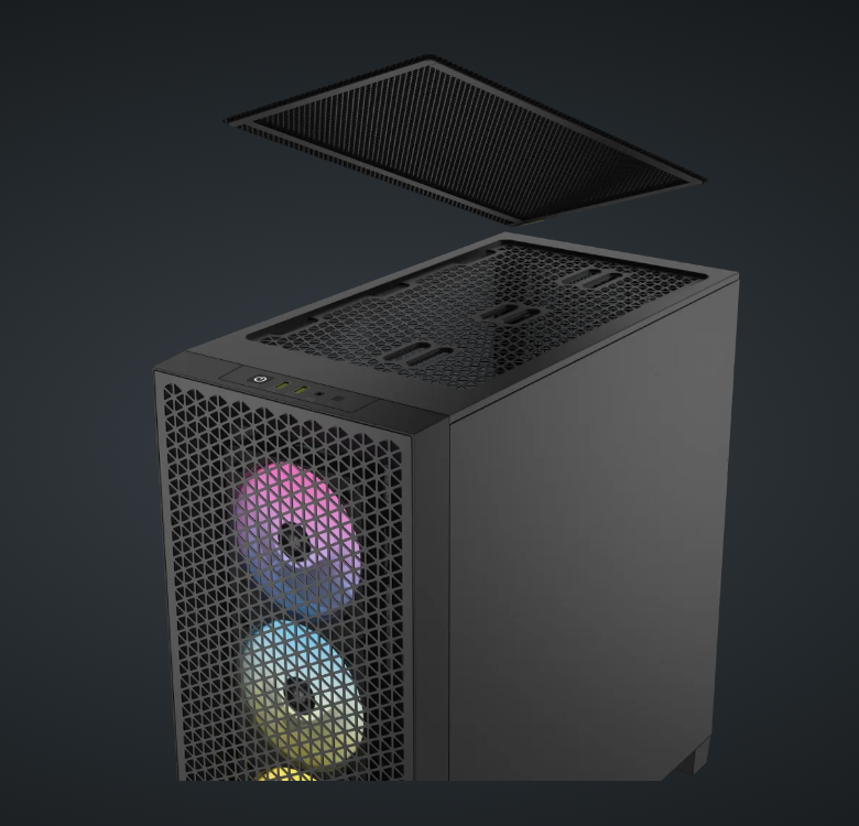 Corsair 3000D RGB AIRFLOW Mid-Tower PC Case - Black - 樂天電腦 FreeCom Computer