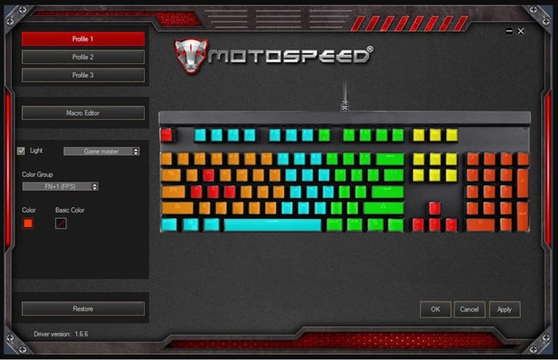 Motospeed CK103 RGB Mechanical Programmable Gaming Keyboard 電競自定義遊戲鍵盤 ...