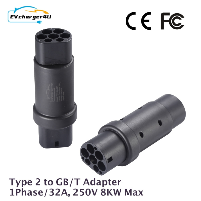 EVcharger4U IEC62196 Type 2 至 SAE J1772 Type 1 EV 適配器充電轉換器 250V 32A ...
