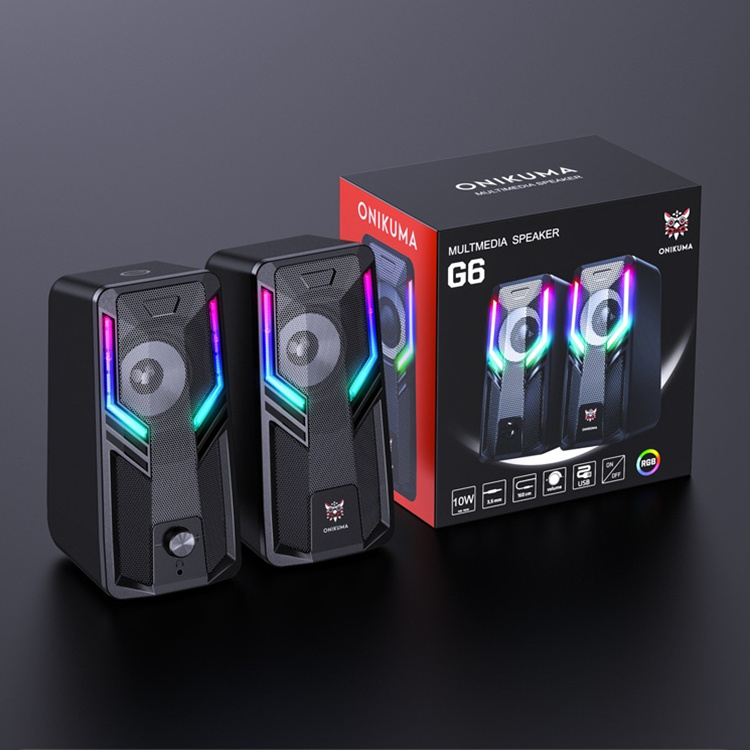 Onikuma G6 RGB Gaming Speaker 雙全頻揚聲器 / 360°環繞聲 - Everwin Technologies Company