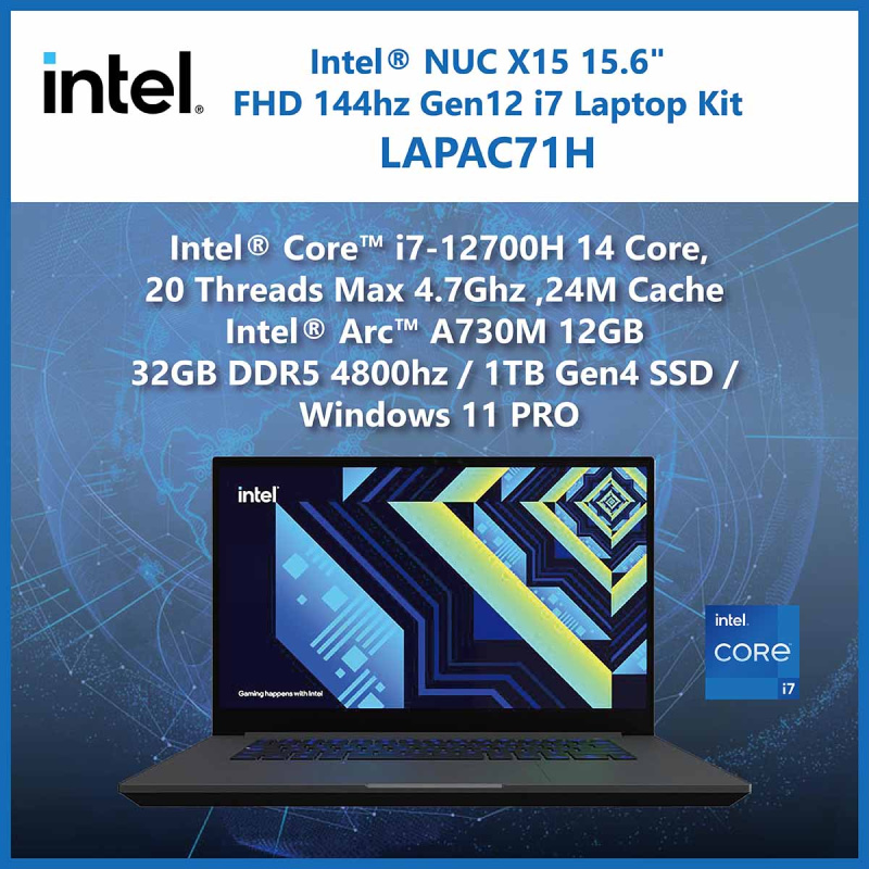 Intel® NUC X15 15.6″ FHD 144hz Gen12 i7 Laptop Kit – LAPAC71H - Intel ...