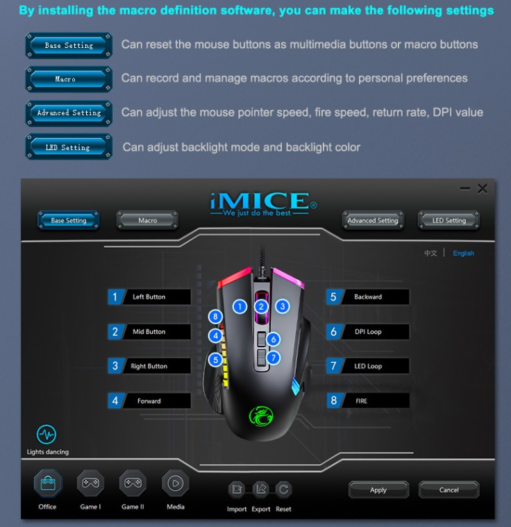 iMice T70 RGB Lighting Programmable Gaming Mouse - Everwin Technologies ...