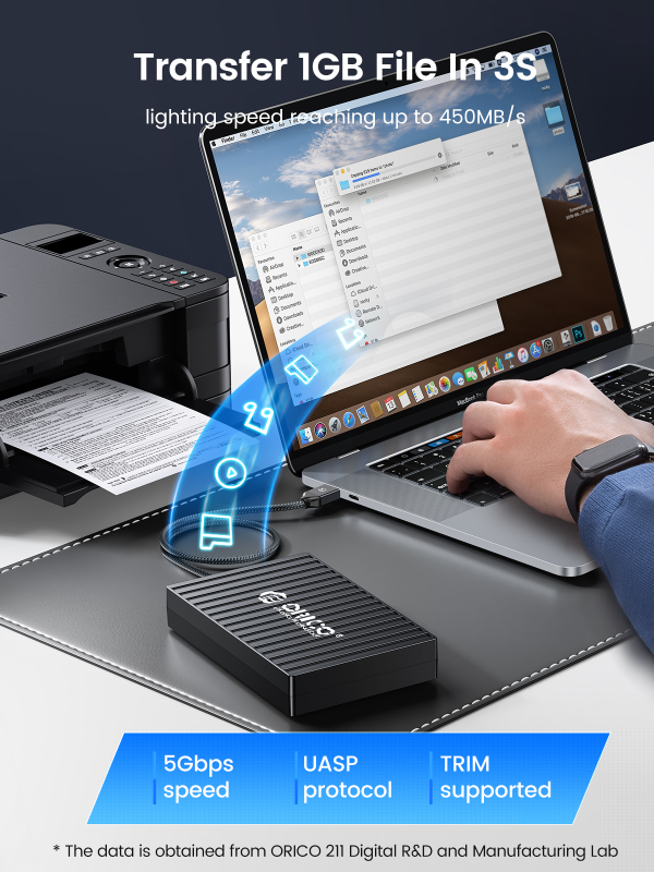 ORICO External Hard Drive Enclosure for 3.5'' SATA SSD HDD USB-C 3.1 ...