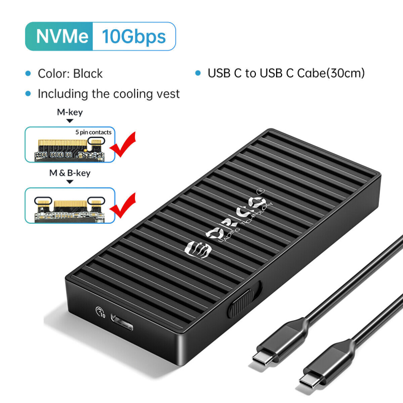 ORICO Type-C USB 3.2 Tool-Free M.2 M-Key NVME SSD Enclosure [9610-C3] - ORICO 香港專賣店