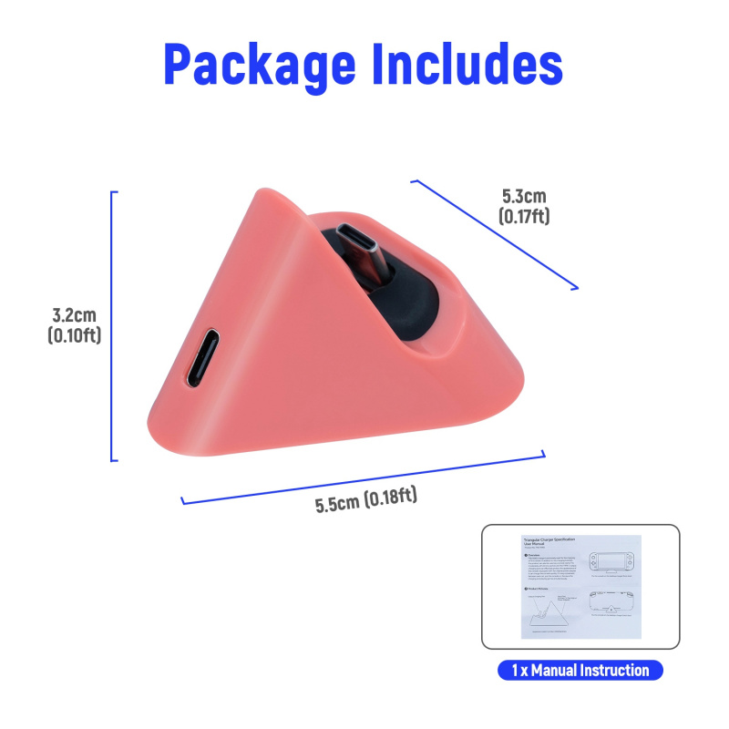 DOBE Nintendo Switch Lite創意充電底座散熱充電 NSL便攜周邊配件 三角充電支架 珊瑚色 - Supreme ...