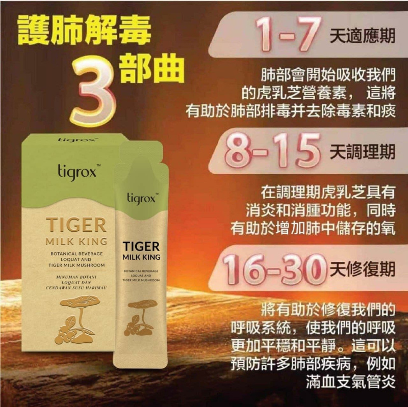 (行貨) LOQUAT - Tigrox 虎乳靈芝口服液 TIGER MILK KING (20包 x 20ml) 養肺飲 ...