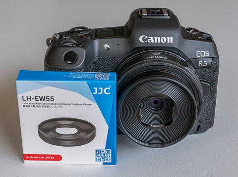 JJC LH-EW55 Lens hood for Canon on RF 28mm f2.8 STM - Well Power 宏力科技