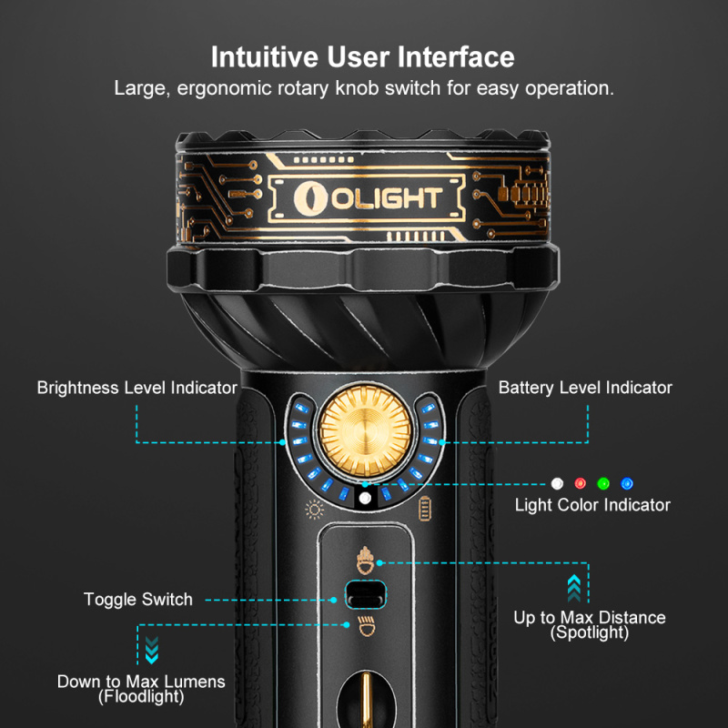 Olight Marauder Mini Golden Black 7000lm 600米 32650 電筒 - hkequipment 電筒 ...