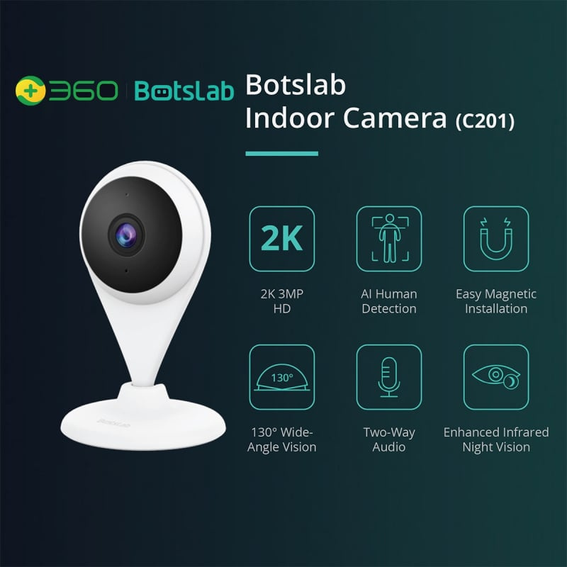 Price網購 - 360 Botslab 2K超廣角小水滴 室內智能監控攝影機 C201