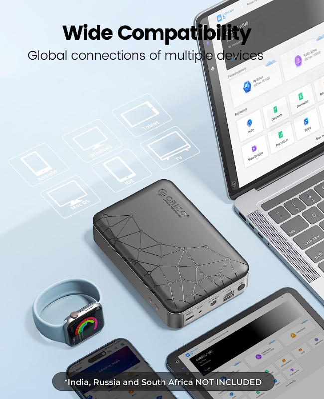 ORICO Personal Private Storage 2.5" HDD/SSD NAS Type-C Port with Backup Function(diskless ...