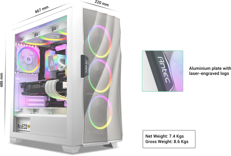 ANTEC FLUF DF700 ATX CASE (WHITE) - ACCESSPOINT TECHNOLOGY COMPUTER