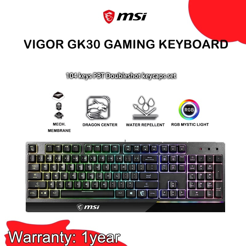 MSI Gaming Gear VIGOR GK30 TC (KB-MGK3T) - 漢科電腦公司