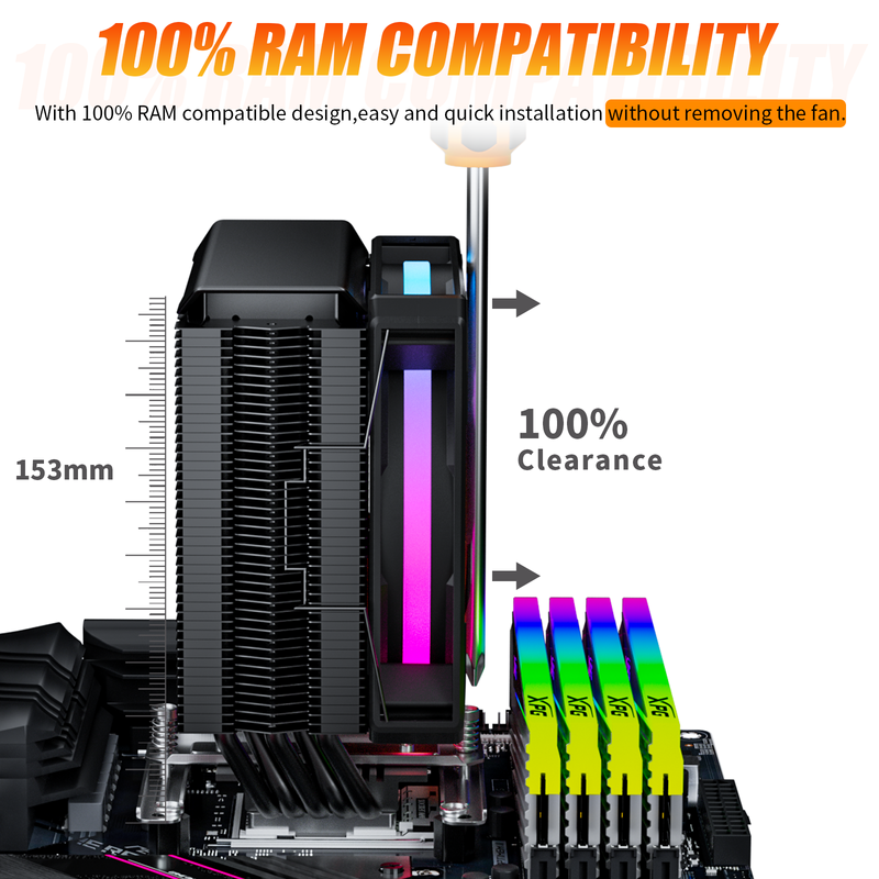 upHere P5C AIR ARGB 單塔式風冷散熱器 TH-UP5C - ACCESSPOINT TECHNOLOGY COMPUTER
