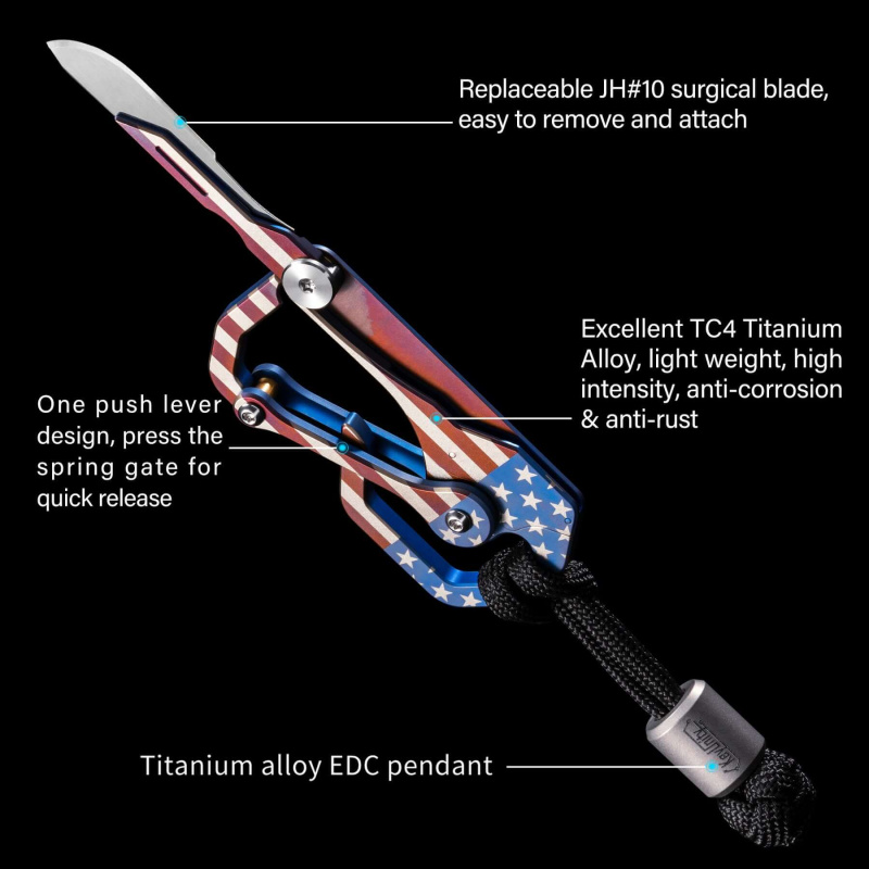 KeyUnity KU00 Ti-6AL-4V 鈦金屬 匙扣 連小摺刀 可換刀片 #10 - 預購品 - hkequipment 電筒及戶外 ...