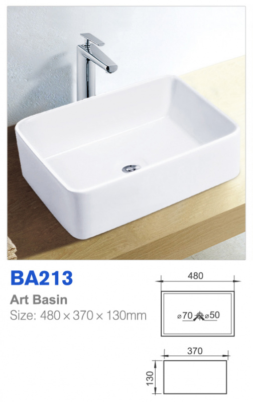 Richford BA213 長方型檯上面盆 - Richford 浴室潔具專門店