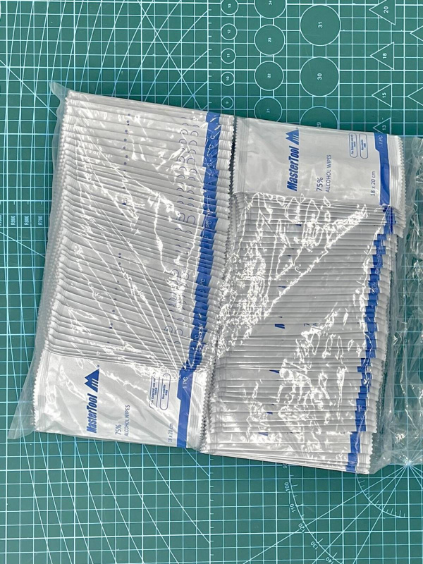 MasterTool 75%特大加濕加厚酒精消毒濕紙巾(獨立包裝)100片 - MasterTool