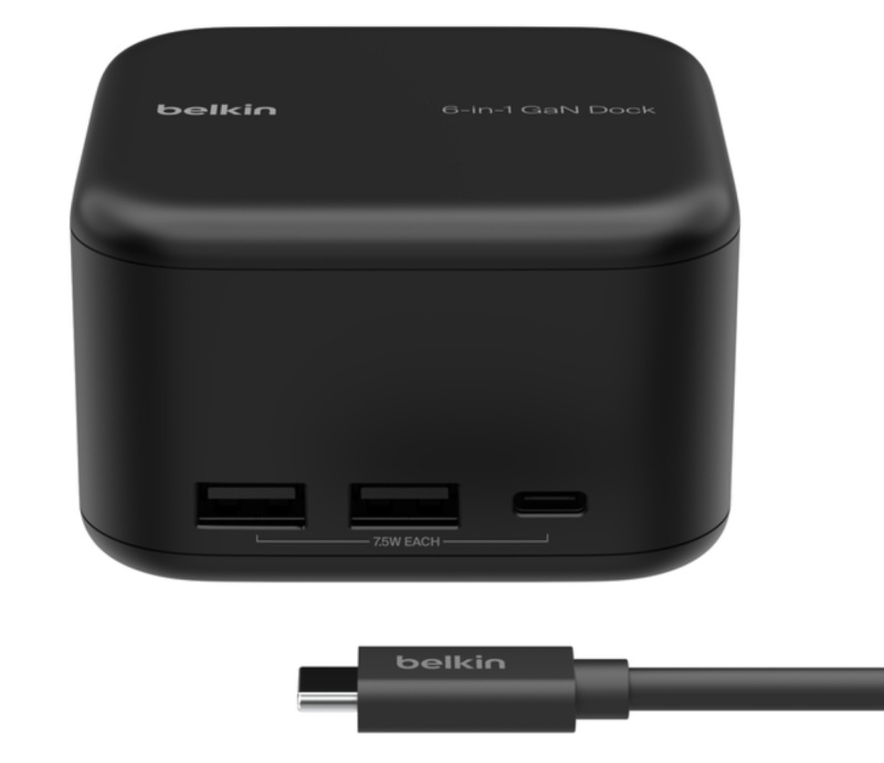 Belkin Connect USB-C 6 合 1 核心 GaN 擴展基座 130W - INC018vfBK - MoboPlus