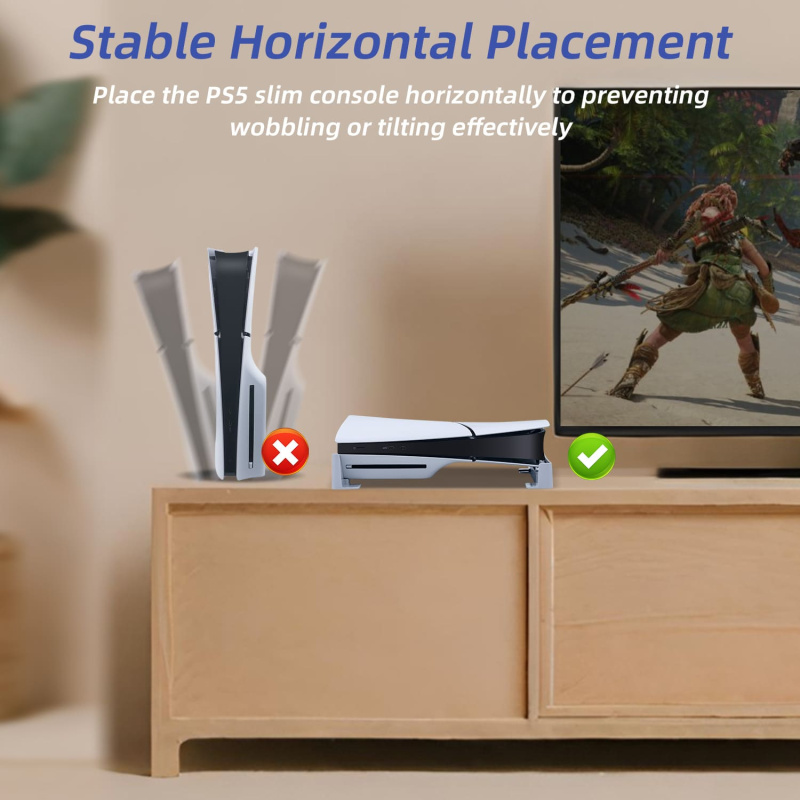 PGTECH PS5 Slim UHD/數位版主機平放橫放支架 帶4端口USB2.0 HUB擴展集線器 (只兼容PS5 Slim遊戲機) - Supreme Factory Limited
