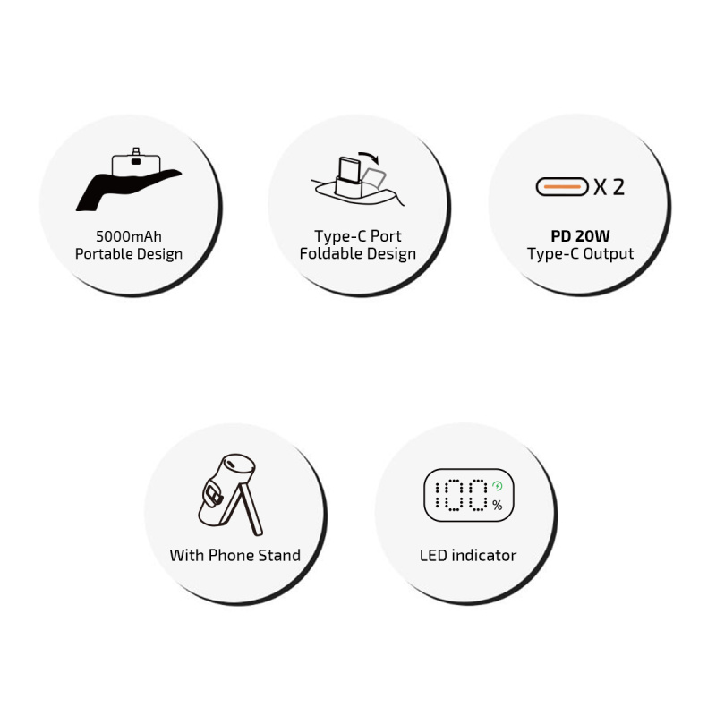 inno3C 膠囊移動電源連支架 i-DC20 - inno3C