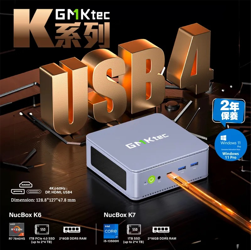 GMKTEC NucBox K6 Mini-PC (R7-7840HS, 16GB+1TB SSD) - 荃豐A3A