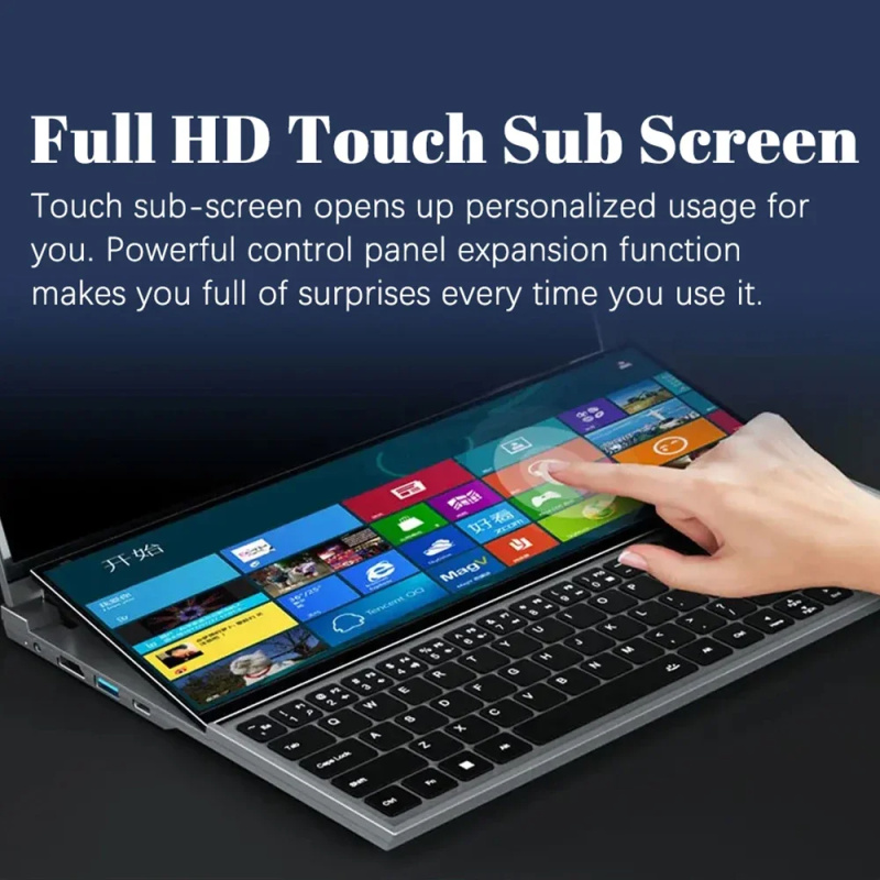 16 Inch Core i7 10750H Gaming Laptop Dual Screen 2K LCD + 14 Inch Touch ...