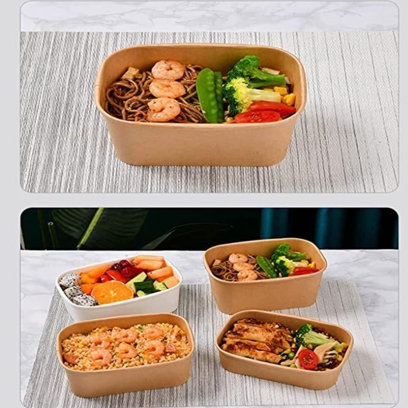 Savingoasis [25套] 帶蓋一次性環保1000ml餐盒 環保加厚牛皮紙飯盒 防水防油 打包盒 快餐盒 外賣盒 外賣餐具 即棄外帶食物盒 - MasterTool
