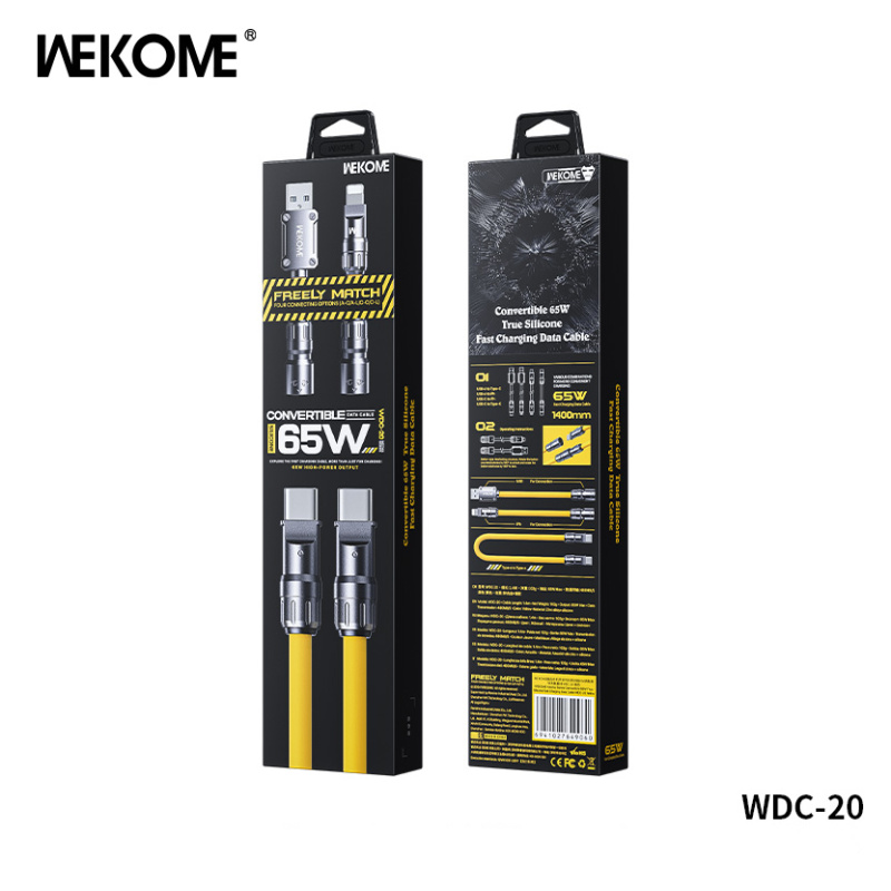 WEKOME - WDC-20 機甲系列玩轉拼接65W真矽膠快充數據線 4 in 1 - Wega Hong Kong Company Limited