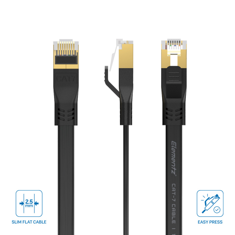 Elementz Cat7 Flat 10Gbps Ethernet Cable 扁身高速網絡線 3m EN-C7 - 訊達科技 Cosmic ...