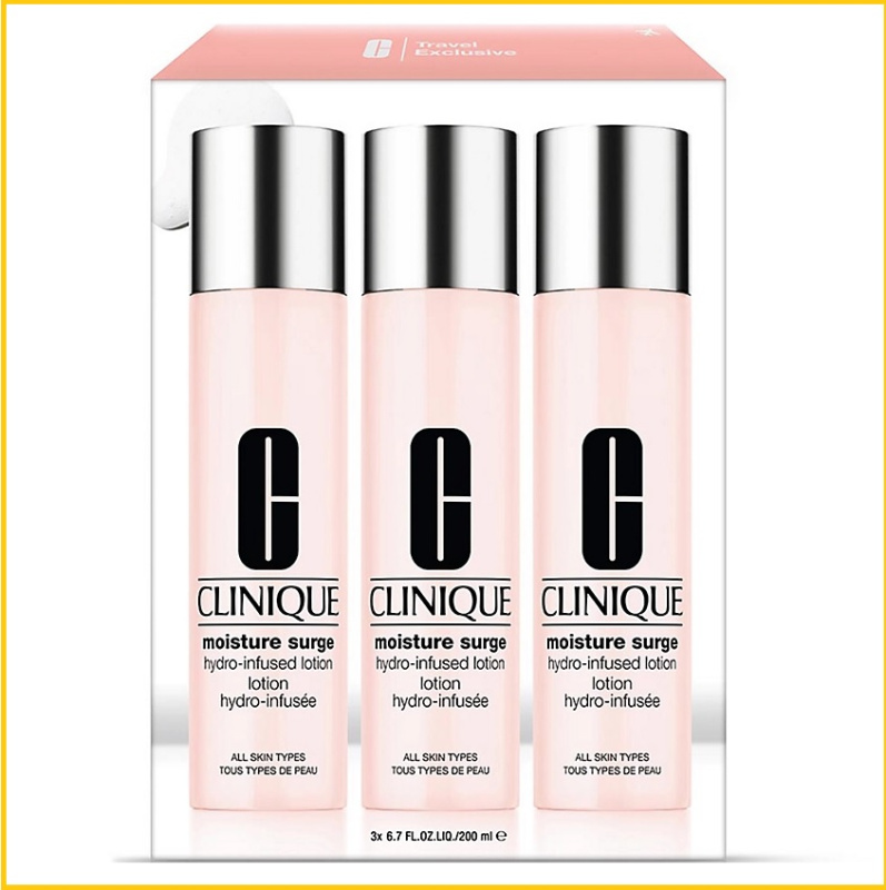 CLINIQUE MOISTURE SURGE HYDRO INFUSED LOTION TRIO DUO SET 200ML X3 水磁場粉 ...