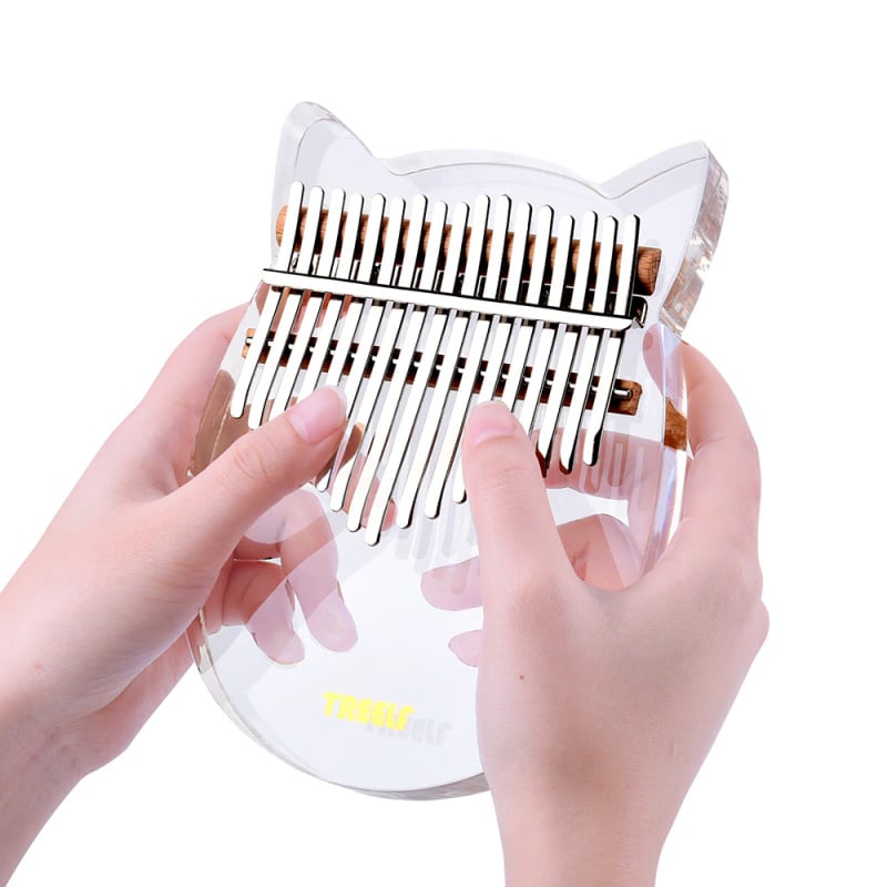 17 key Kalimba Acrylic Thumb Piano Mbira Transparent Keyboard ...
