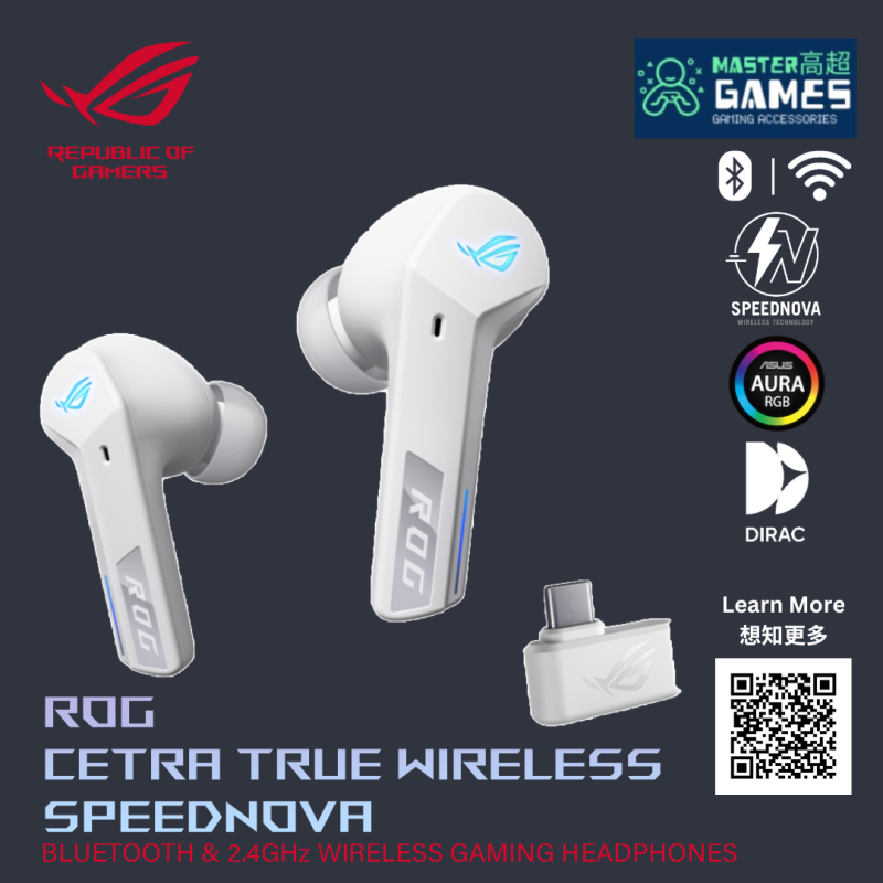 ROG Cetra 真無線 SpeedNova - 高性能遊戲耳機 - Master Games 高超