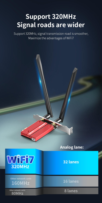 Comfast 8774Mbps WIFI 7 PCIE無線適配器三頻BT5.4網卡pci wifi訊號發射器 [CF-BE200 PRO] - 佳樺電腦