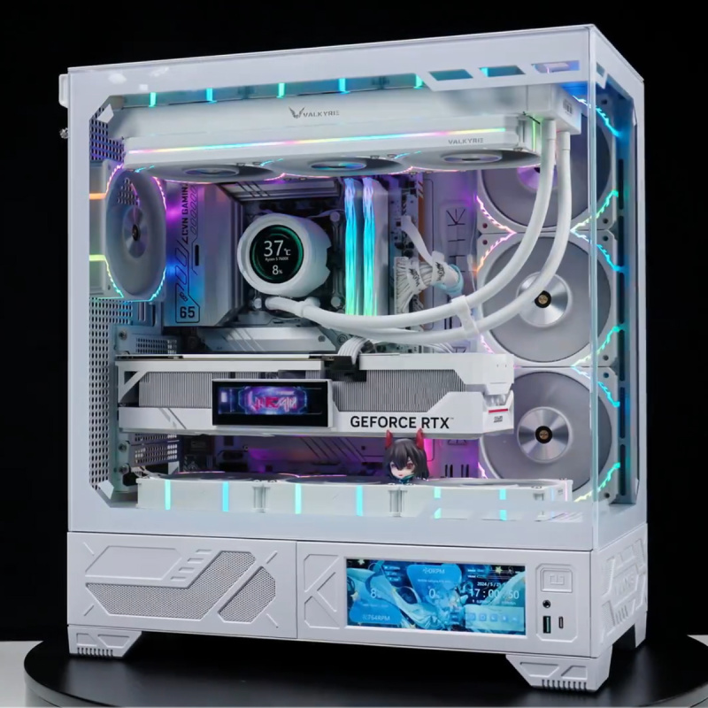 VALKYRIE VK03 White 白色 ATX Case ((270° 全景,6.2" Touch Monitor,VK-CASE-03 ...